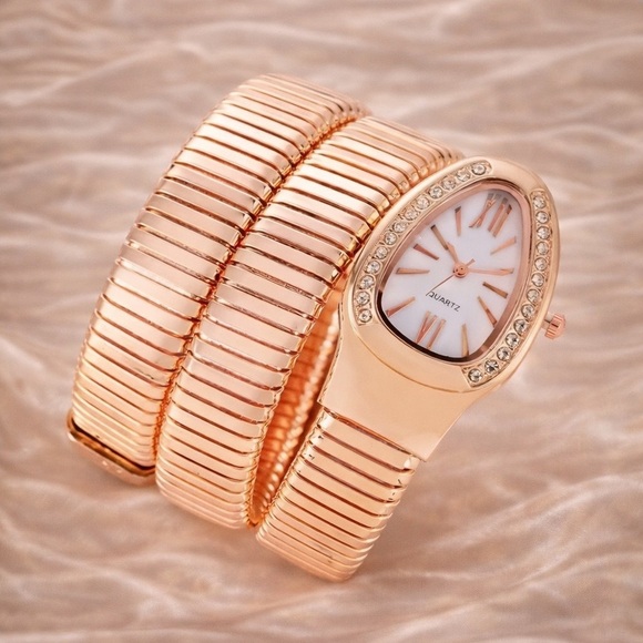 Anthropologie | Accessories | Serpenti Rose Gold Snake Wrap Elegant ...